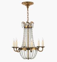 China CHC 1407 Petite Paris Flea Market Chandelier Seeded Glass Shade Polished Nickel / Gilded lron / Antique-Burnished Brass / Sheffleld Silver for sale