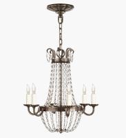 China CHC 1407 Petite Paris Flea Market Chandelier Seeded Glass Shade Polished Nickel / Gilded lron / Antique-Burnished Brass / Sheffleld Silver for sale