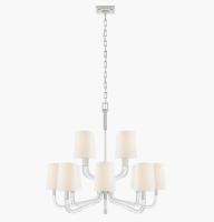 China CHC 5903 Reagan Medium Two Tier Chandelier Polished Nickel / Antique-Burnished Brass Crystal Chandelier for sale