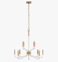 China CHC 5903 Reagan Medium Two Tier Chandelier Polished Nickel / Antique-Burnished Brass Crystal Chandelier for sale