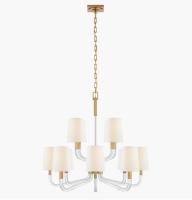 China CHC 5903 Reagan Medium Two Tier Chandelier Polished Nickel / Antique-Burnished Brass Crystal Chandelier for sale