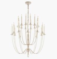 China TOB 5205 Erika Two-Tier Chandelier Belgian White / Aged Lron Brass Crystal Chandelier for sale