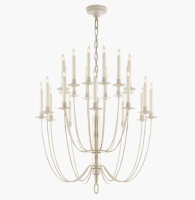 China TOB 5205 Erika Two-Tier Chandelier Belgian White / Aged Lron Brass Crystal Chandelier for sale