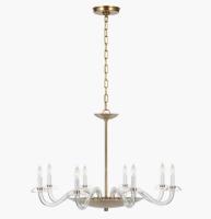 China PCD 5020 Brigitte Large Chandelier Clear Glass And Polished Nickel / Hand-Rubbed Antique Brass for sale