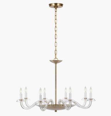 China PCD 5020 Brigitte Large Chandelier Clear Glass And Polished Nickel / Hand-Rubbed Antique Brass for sale