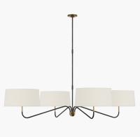 China TOB 5350 Canto Grande Four Arm Chandelier Polished Nickel / Hand-Rubbed Antique Brass / Bronze And Brass for sale