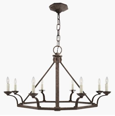 China RL 5540NR Robertson Single Tier Chandelier Natural Rusted Lron Robertson Linear Chandelier for sale