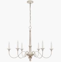 China S 5211 Country Small Chandelier Belgian White Finish 26.75