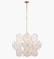 China KS 5067 Leighton Large Barrel Chandelier Soft Brass Polished Nickel With Blush/Cream Tinted Class for sale