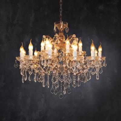 China French Retro Crystal Chandelier 18 Bulbs Dimmable With Ajustable Chain/Rod for sale