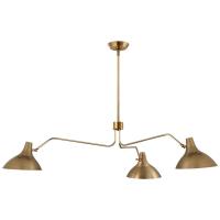 China YH Industrial Vintage Copper Brass Crystal Chandelier with Warm White 3500K LED Light and Adjustable Height for Kitchen Living Room for sale