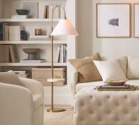 China Brass Material LED Floor Lamp with 3500K Warm White Light for Modern Living Room and Bedroom for sale