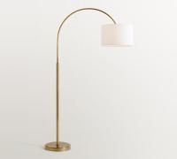 China Brass Material Adjustable Height Floor Lamp with Warm White 3500K LED for Living Room Bedroom for sale