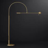 China Adjustable Height Brass Floor Lamp with 3500K Warm White LED for Modern Living Room and Bedroom for sale