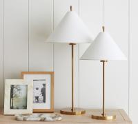 China Modern Brass Table Lamp with Linen Shade for Living Room and Bedside Use for sale