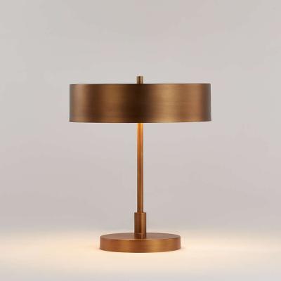 China Yihao Wholesale Brass Body Table Lamp with Linen Shade and 2700K Warm White LED Light for sale