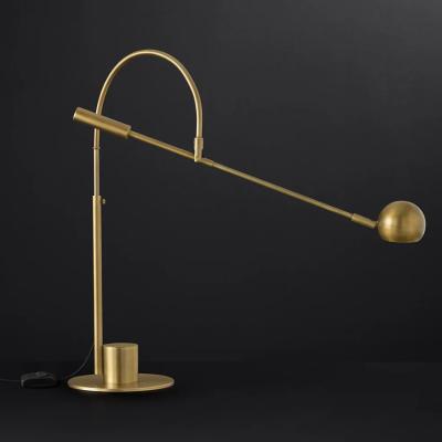 China Yihao Classic Modern Copper Body LED Desk Lamp with 2700K Warm White Light and E14 Base for Home Decor for sale