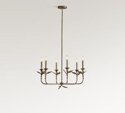 China Customizable Antique Brass Finish LED Pendant Chandelier with Adjustable Height for Living Room and Bedroom for sale