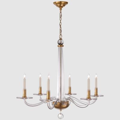 China Modern Luxury Brass and Glass LED Pendant Light Chandelier with 50000 Hours Lifespan for Hotel Living Room for sale
