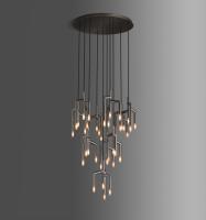 China YH Modern 10-Light Adjustable Height Brass Body LED Chandelier with 50000 Hours Lifespan for Dining Room for sale