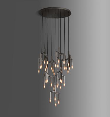 China YH Modern 10-Light Adjustable Height Brass Body LED Chandelier with 50000 Hours Lifespan for Dining Room for sale
