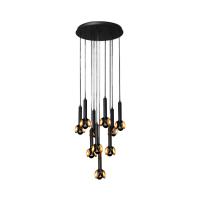 China Brass Body Adjustable Height Suspended Pendant Light with 50000 Hours Lifespan for Modern Living Room for sale