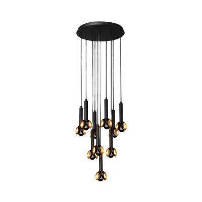 China Brass Body Adjustable Height Suspended Pendant Light with 50000 Hours Lifespan for Modern Living Room for sale