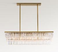 China Modern Brass Finish Hand-Blown Cut Crystal Glass LED Chandelier with 50000 Hours Lifespan for Living Room for sale