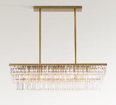 China Modern Brass Finish Hand-Blown Cut Crystal Glass LED Chandelier with 50000 Hours Lifespan for Living Room for sale