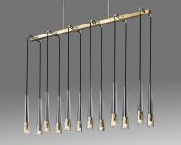China Modern Solid Brass Crystal Shades Adjustable Height Chandelier for Living Room and Bedroom for sale