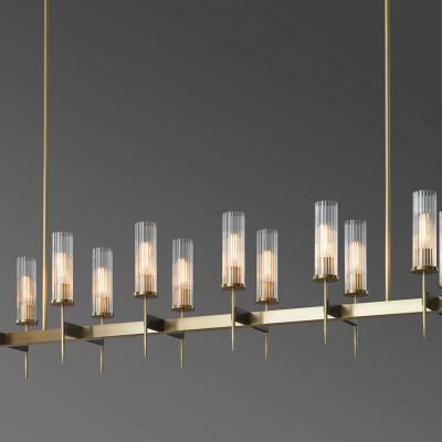China Nordic Brass Body Pendant Light with 50000 Hours Lifespan and Adjustable Height for Modern Living Rooms for sale
