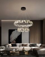 China Yihao Luxury Adjustable Height K9 Crystal Chandelier for Modern Luxury Villa Living Room for sale