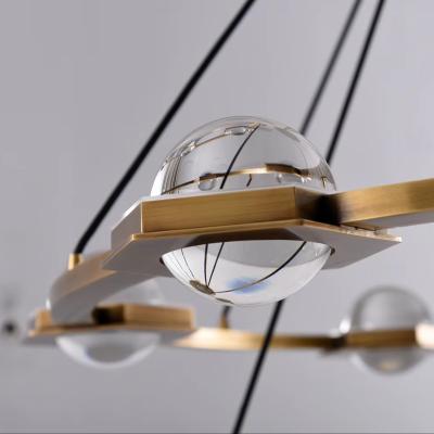 China Brass Body Crystal Shade Chandelier with 3500K Warm White LED for Living Room and Kitchen for sale