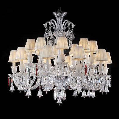 China Modern Luxury Brass and Crystal Chandelier with Adjustable Height LED Pendant Light for Hotel Lobby for sale