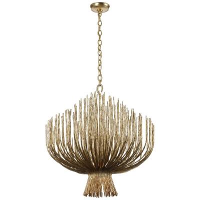 China Nordic Style Brass Body Chandelier with Adjustable Height and Crystal Shade for Modern Home Office Lighting for sale
