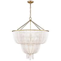 China Brass Body Crystal Shade Suspended Pendant Light with 3500K Warm White LED for Hotel Lobby Decoration for sale