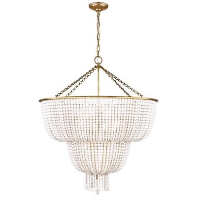 China Brass Body Crystal Shade Suspended Pendant Light with 3500K Warm White LED for Hotel Lobby Decoration for sale