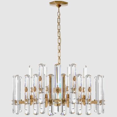 China Brass Body Crystal Shade Pendant Light with 50000 Hours Lifespan for Luxury Home and Hotel Decor for sale