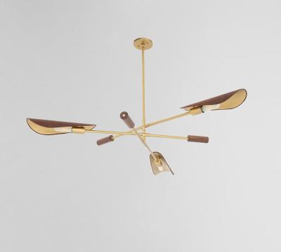 China Brass Body Pendant Chandelier with 2700K Warm White LED and 50000 Hours Lifespan for Living Room for sale
