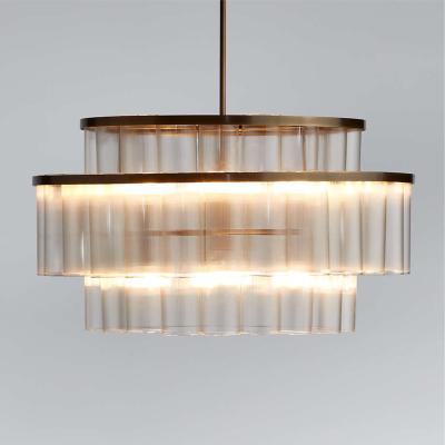 China Brass Body K9 Crystal Shade 3500K Warm White Luxury Pendant Chandelier Ceiling Light for sale