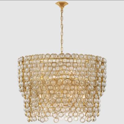 China Customized Design Brass + K9 Crystal Pendant Light with 50000 Hours Lifespan for Luxury Chandelier for sale