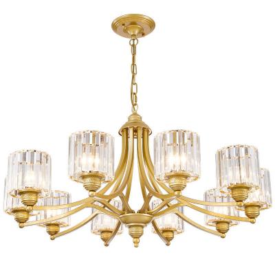 China Luxury Brass Body Adjustable Height Pendant Light with 50000 Hours Lifespan for Modern Living Room for sale