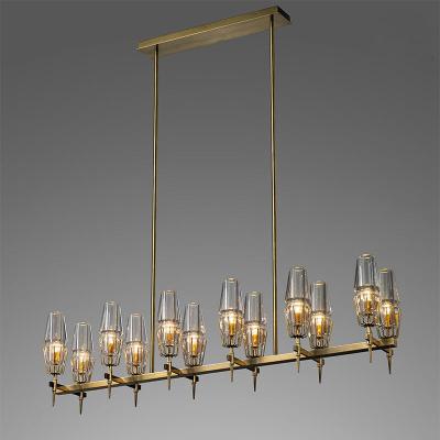 China Customizable Design Brass and Glass Pendant Light with 50000 Hours Lifespan for Modern Luxury Chandelier for sale