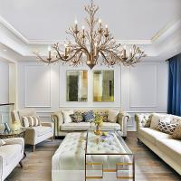 China French Design Crystal Chandelier with Gold Body and 50000 Hours Lifespan for Luxury Suspended Lighting for sale