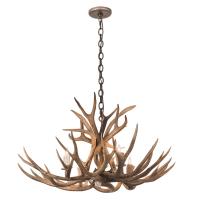 China Wooden Deer Hanging Lamp with 4100K Neutral White LED and Adjustable Height for Vintage Hotel Decor for sale