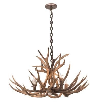 China Wooden Deer Hanging Lamp with 4100K Neutral White LED and Adjustable Height for Vintage Hotel Decor for sale