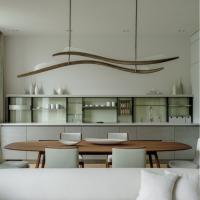 China Brass Body Crystal Shade Chandelier with 3500K Warm White LED Pendant Light for High Ceiling Dining Room for sale
