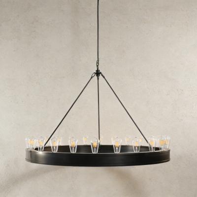 China Round Antique Iron Pendant Light with 3500K Warm White LED and 5-Year Warranty for Dining Room for sale