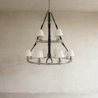China Antique Brass Two-tier Ring Chandelier Modern Luxury Dining Room Pendant Ceiling Light with 5-Year Warranty for sale