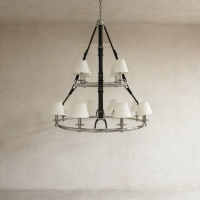China Antique Brass Two-tier Ring Chandelier Modern Luxury Dining Room Pendant Ceiling Light with 5-Year Warranty for sale